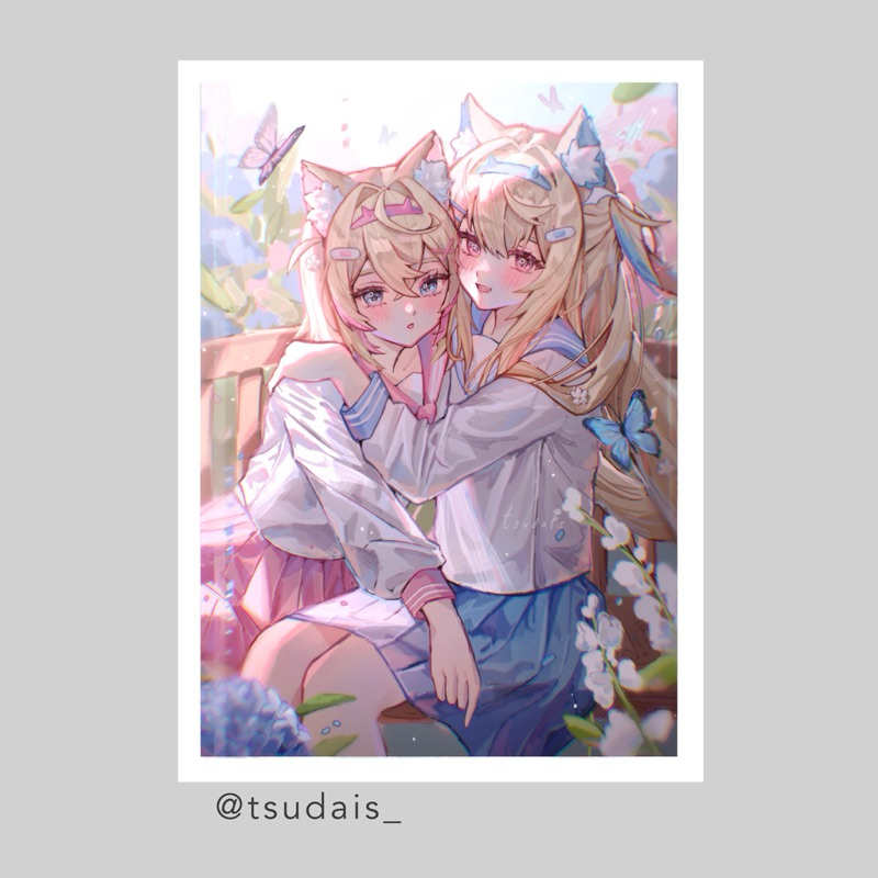 Jual Hololive art print Fuwamoco | Shopee Indonesia