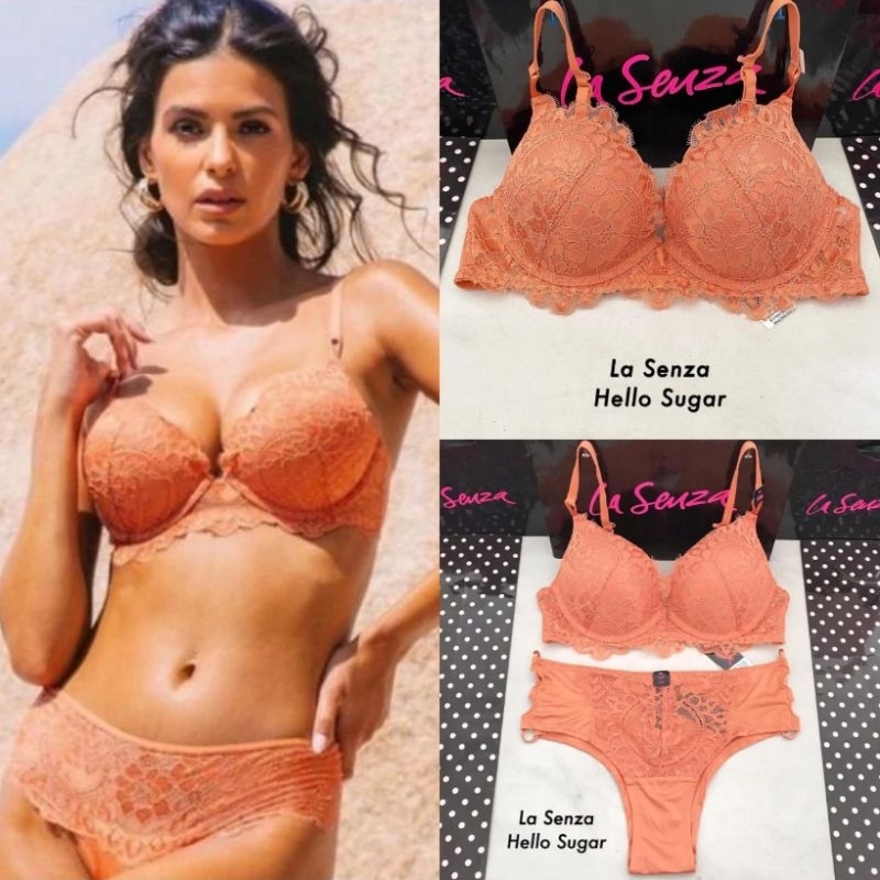 Jual LaSenza Hello Sugar Bra Set Double PushUp Level 4 Cinnamon 32D 11190725 | Shopee Indonesia