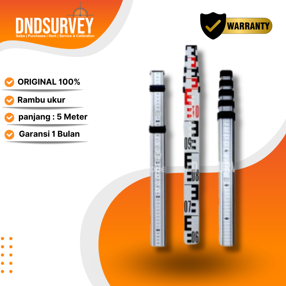 Jual Rambu Ukur 5 meter / bak ukur 5 meter / Leveling staf digital ...
