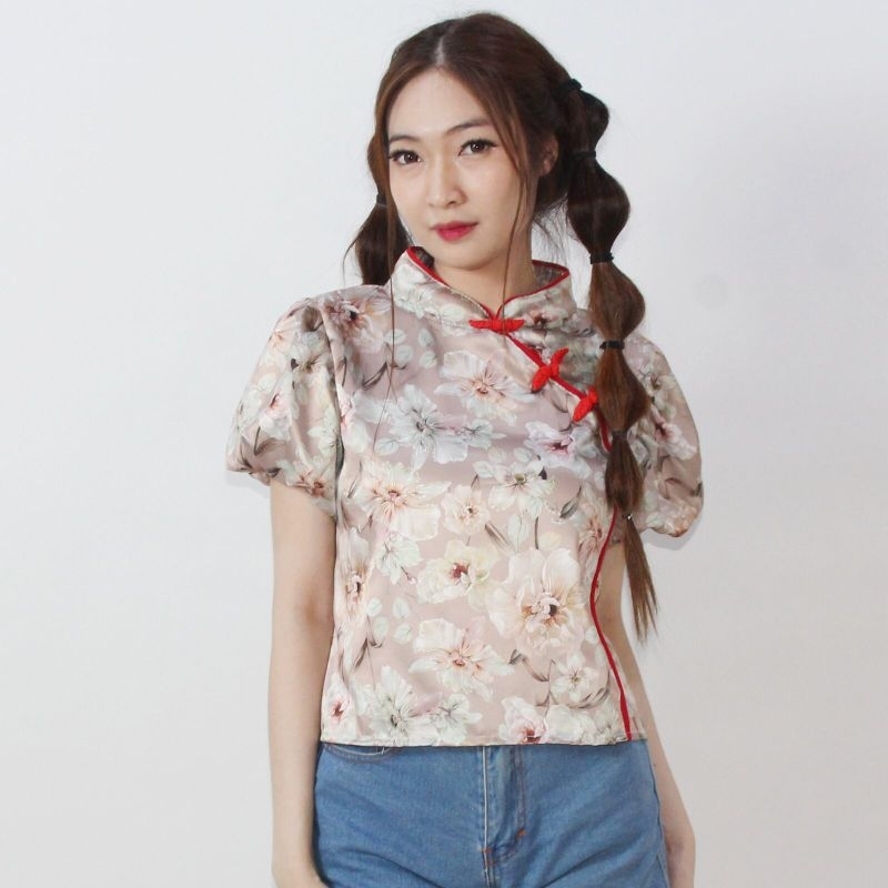 Jual Atasan cheongsam kerah shanghai chi bao | Shopee Indonesia