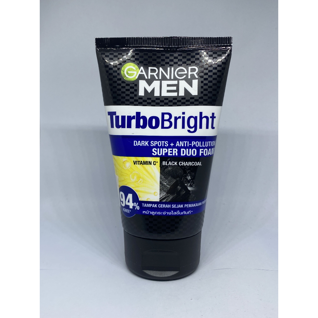 Jual Garnier Men Turbo Bright Super Duo Foam Skin Care - 100ml | Shopee Indonesia