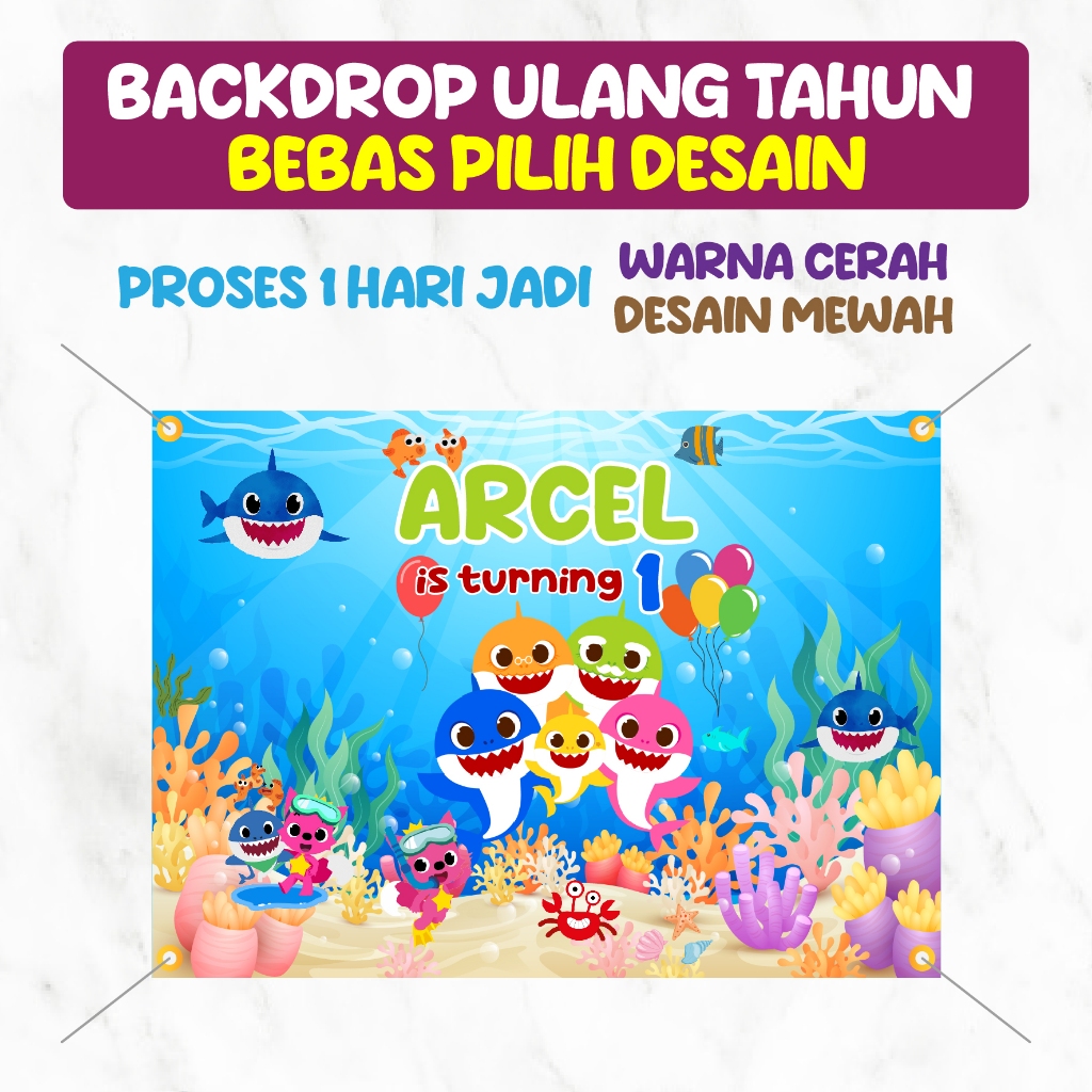 Jual Backdrop Ulang Tahun Anak Spanduk Banner Background Birthday Ultah ...