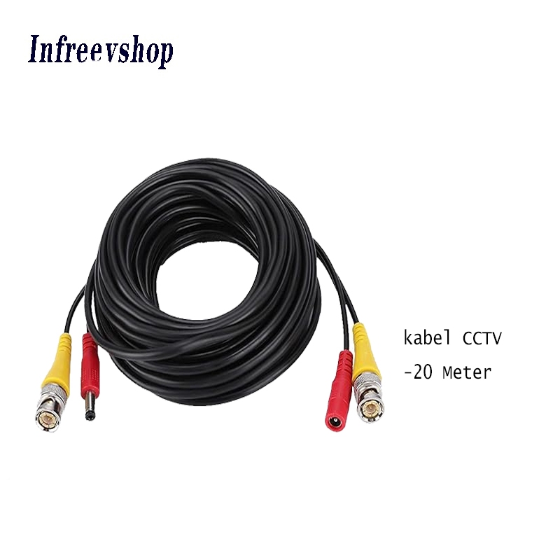 Jual kabel CCTV 20meter konektor male female kabel camera 20m | Shopee ...