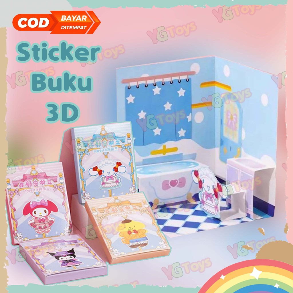Jual YGtoys Stiker Buku 3D Sticker Book Mainan Quiet Book Sanrio ...