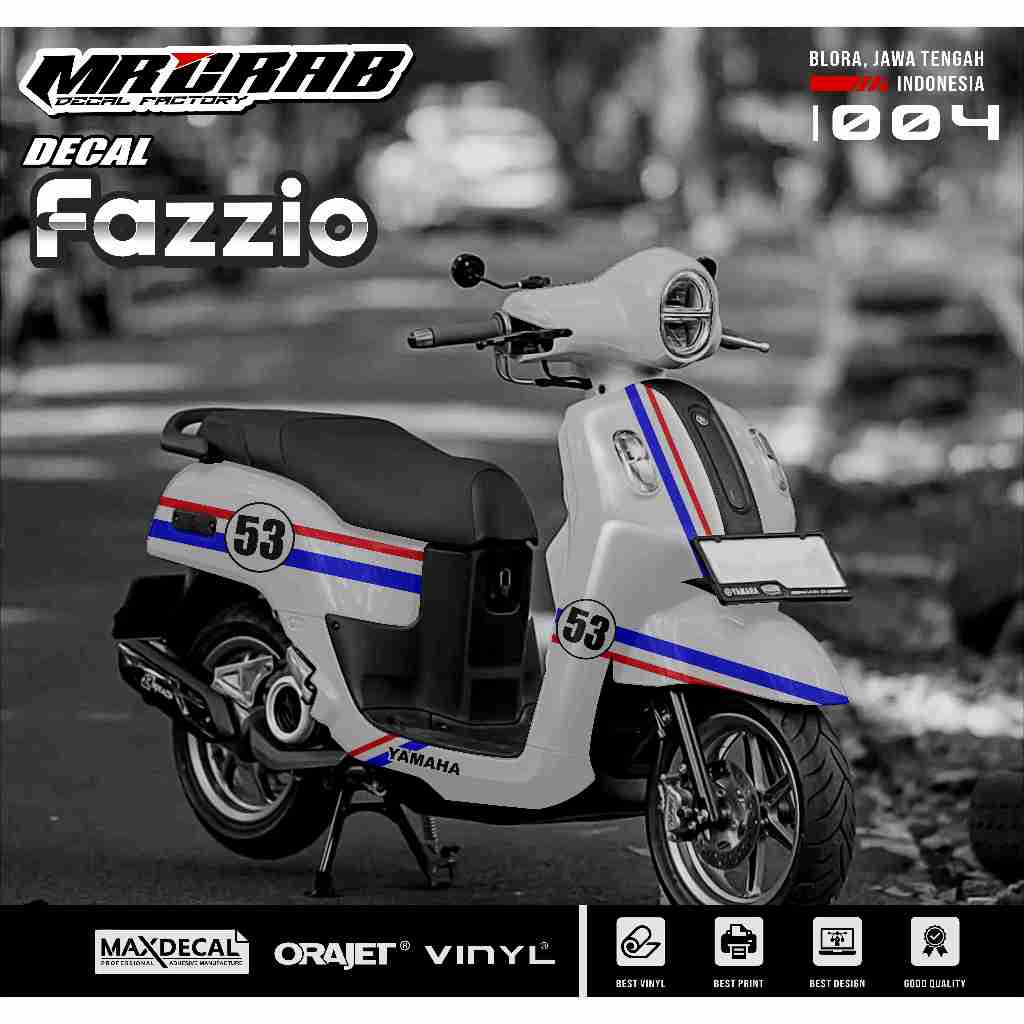Jual 004 STICKER DECAL YAMAHA FAZZIO - DECAL YAMAHA FAZZIO MOTIF RETRO ...