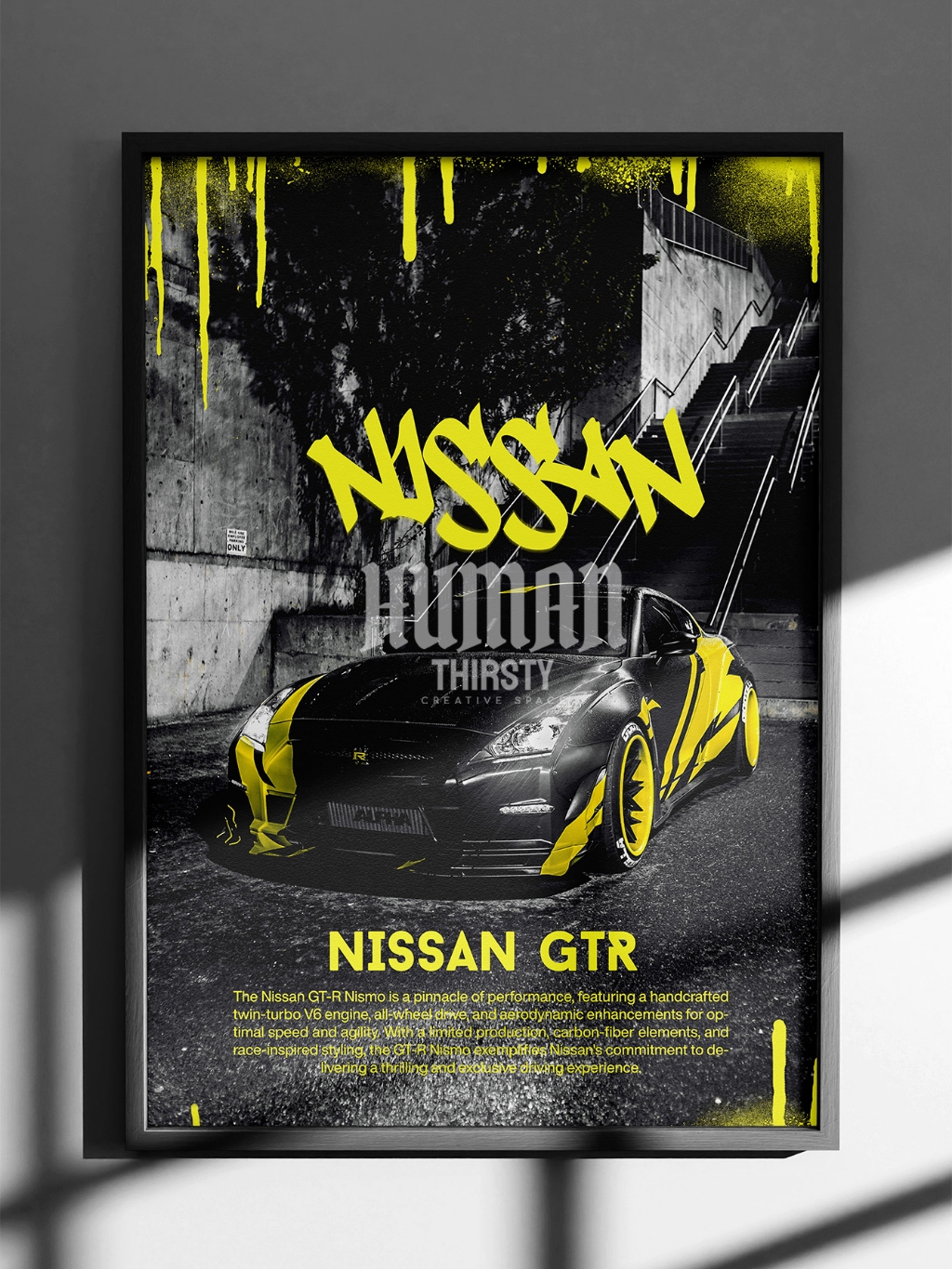 Jual Poster Dinding Nissan GTR Frame Poster Dekorasi Hiasan Dinding ...