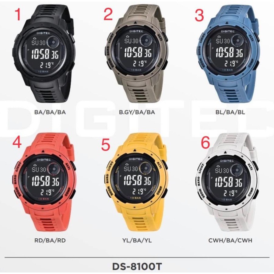 Jual JAM TANGAN DIGITEC DS 8100 ORIGINAL BAROMETER THERMOMETER ...