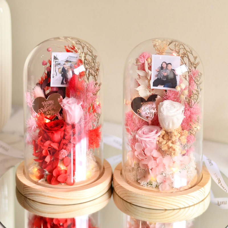 Jual [READY] Preserved Rose Flower Glass Dome Bunga Valentine Hadiah ...