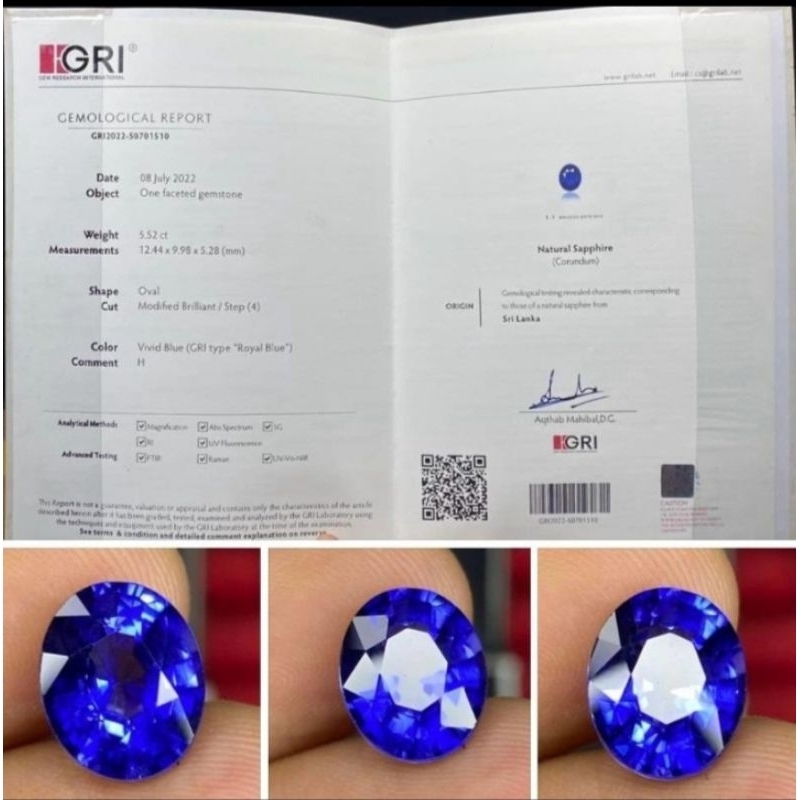 Jual VVD ROYAL BLUE SAPPHIRE SERTIFIKAT GRI | Shopee Indonesia