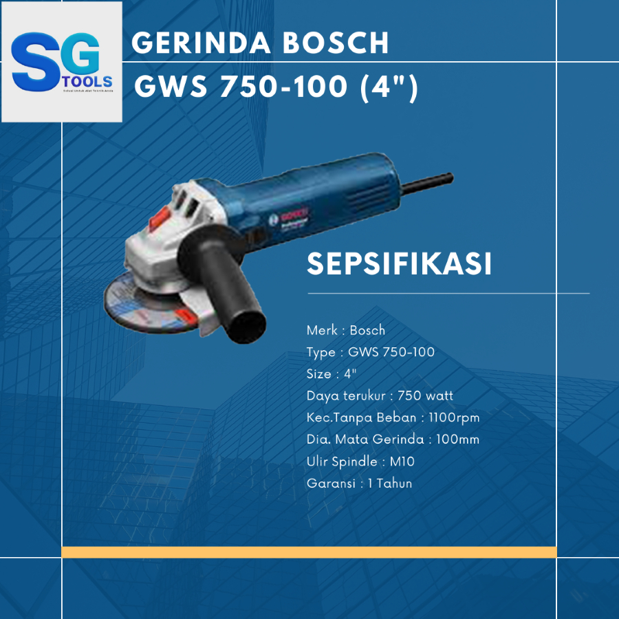 Jual Gerinda 4" Bosch GWS 750-100 Angle Grinder | Shopee Indonesia