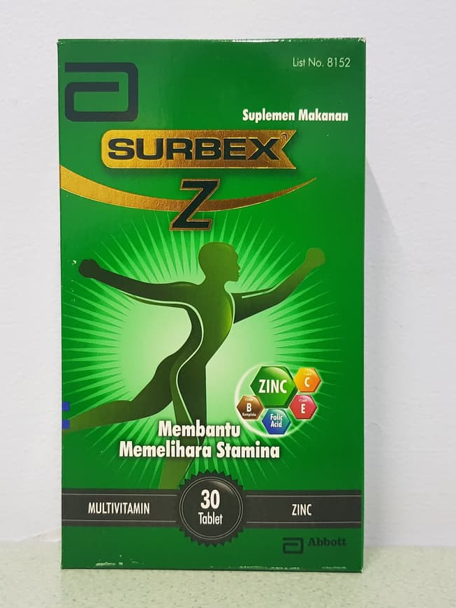 Jual Surbex Z Box isi 30-Vitamin Corona-Vitamin C-Multivitamin+Zinc ...