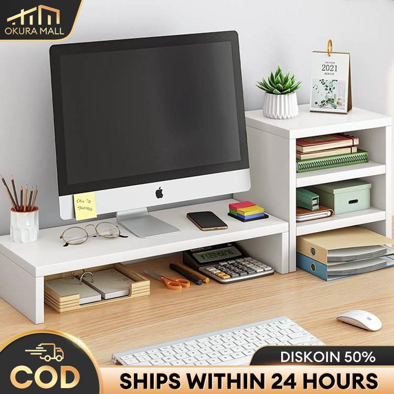 Jual Stand Monitor Kayu Meja Monitor Dudukan Komputer Rak Monitor ...