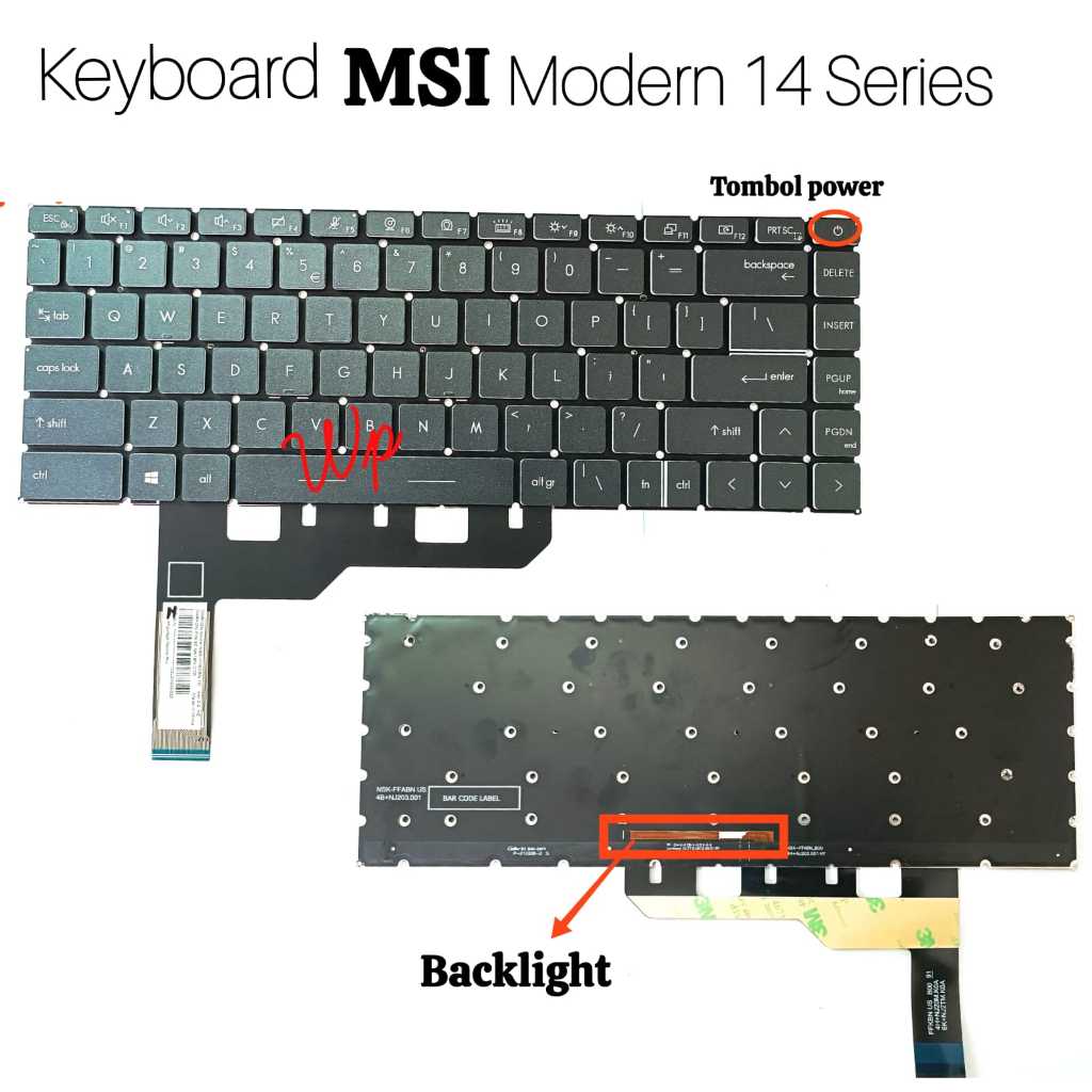 Jual Keyboard MSI Modern 14 B11MU 14 B11MOU 14 B11S 14 B11SB BackLight | Shopee Indonesia