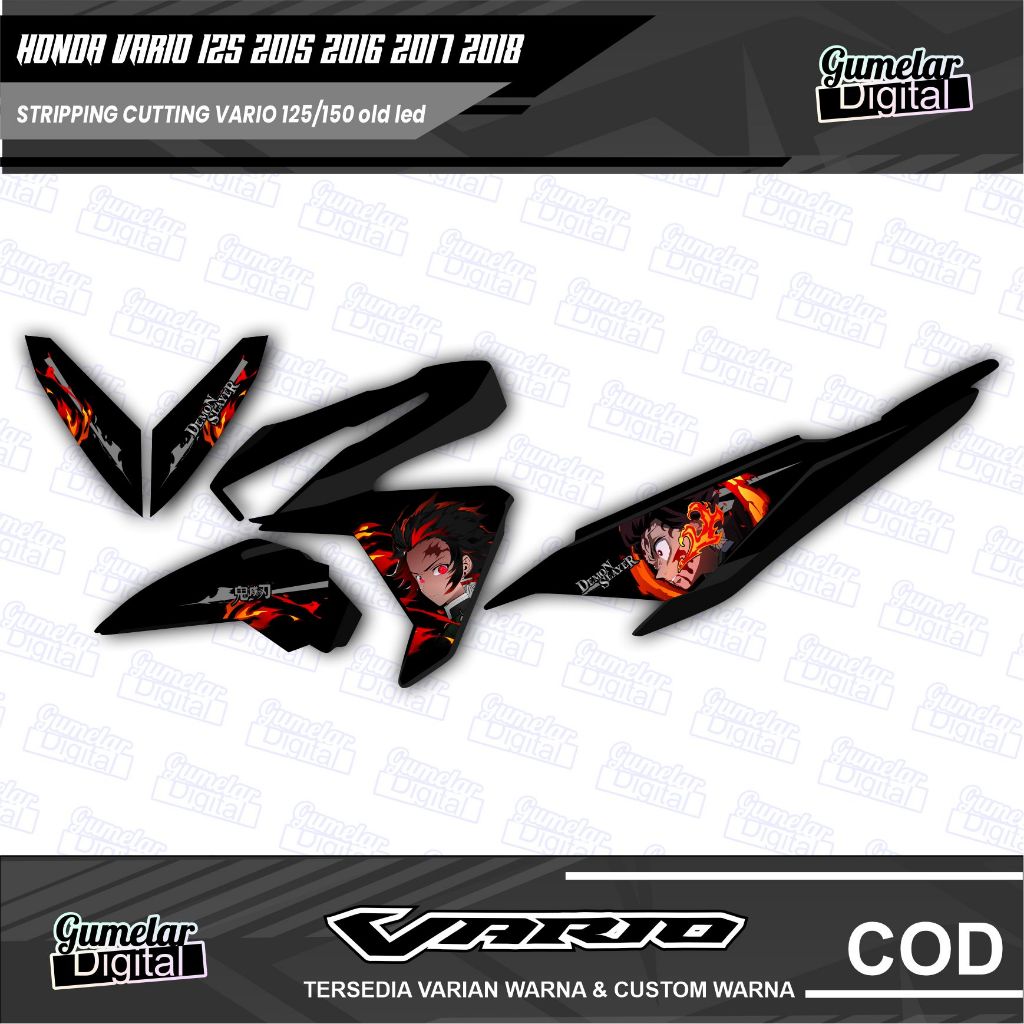 Jual STRIPPING SIMPEL HONDA VARIO 125 150 LED OLD TANJIRO DEMON SLAYER ...