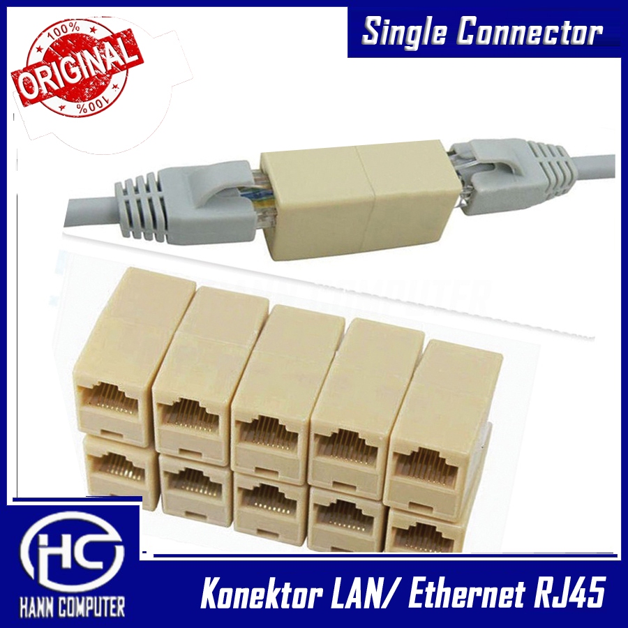 Jual CONNECTOR SAMBUNGAN RJ45 SINGLE for Konektor LAN/ Ethernet (BARREL ...