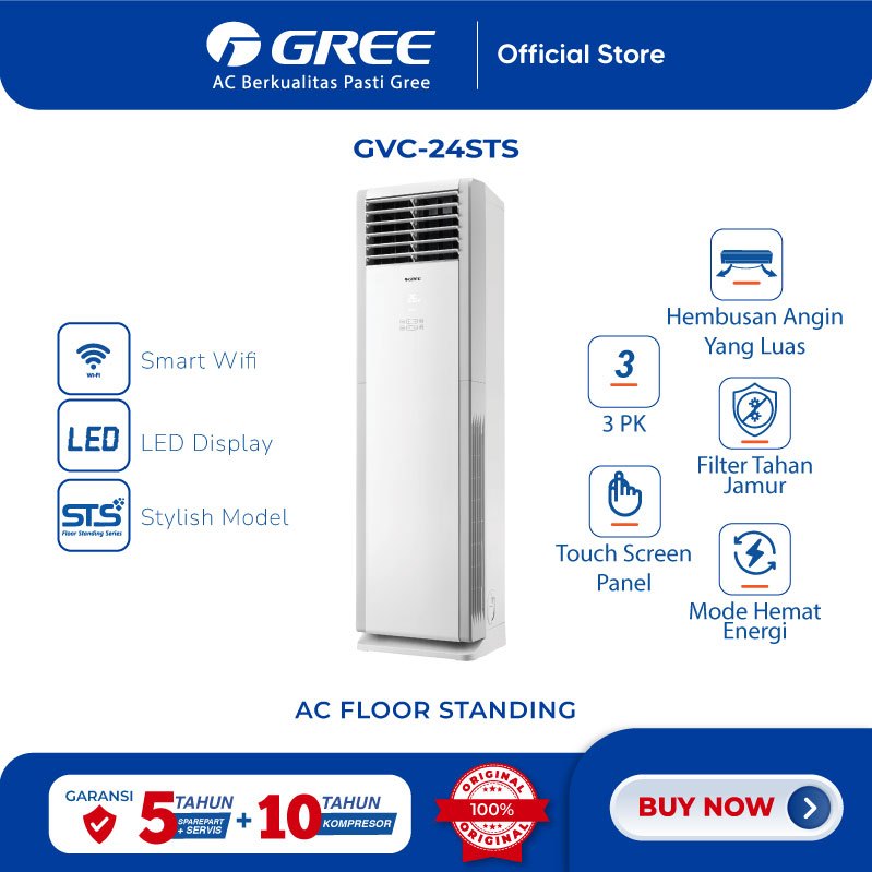Jual GREE AC Floor Standing 3PK - Non-Inverter - Dengan Smart WIFI dan ...