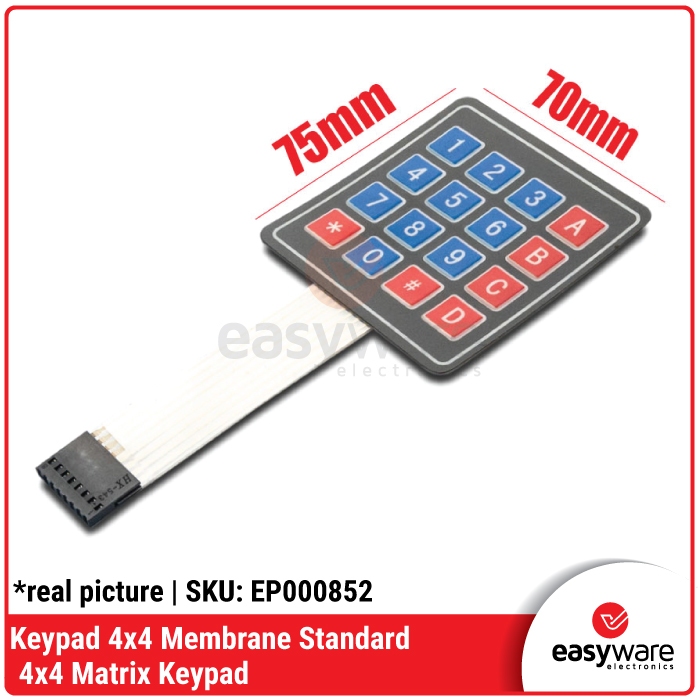 Jual KEYPAD 4X4 MEMBRANE 16 KEY KEYPAD MATRIX 4X4 KEYPAD POM MINI ...