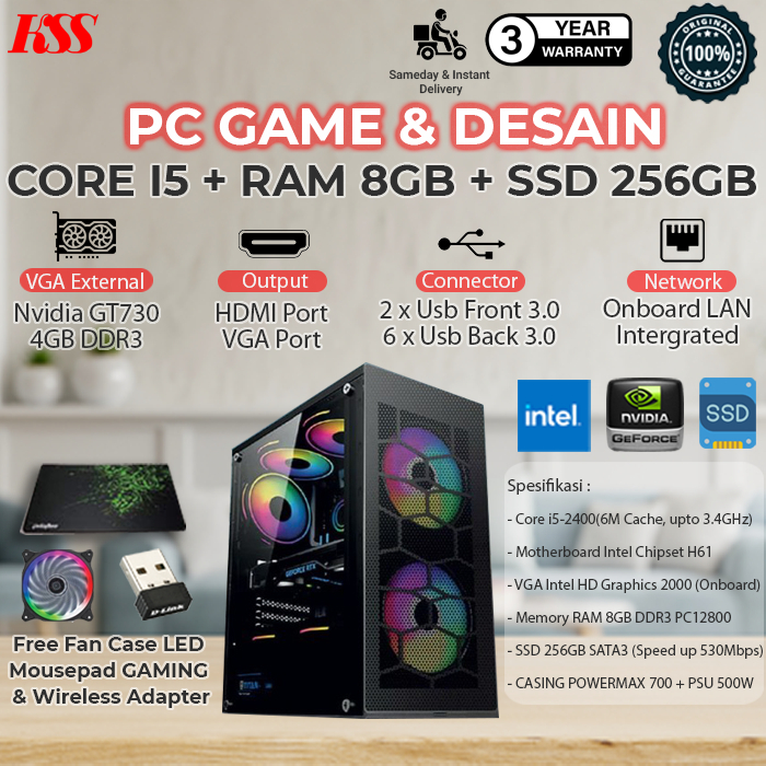 Jual PC Rakitan/Komputer [Core i5, VGA 4GB, RAM 8GB] Cocok Desain dan Game | Shopee Indonesia