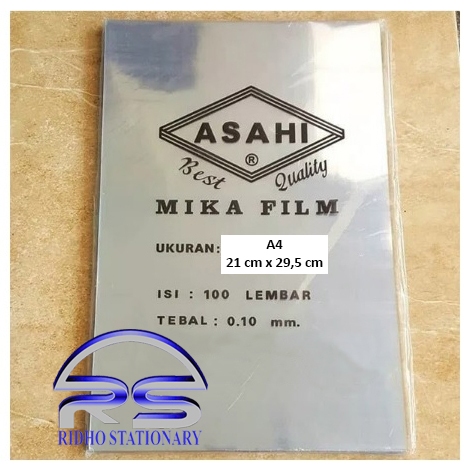 Jual Mika Jilid Asahi A4 & F4 Folio 0,10mm / Mika Bening Transparant Plastik Jilid 1 Pack isi ...