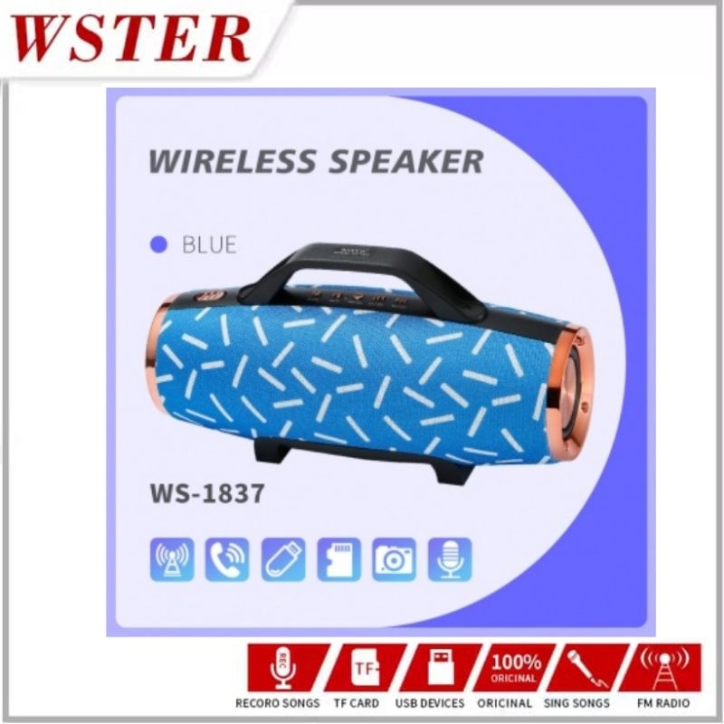 Jual WSTER Original Speaker Karaoke microphone Bluetooth wireless WS-1837 | Shopee Indonesia