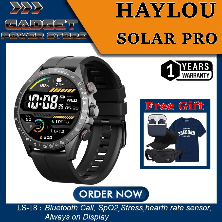 Jual Haylou SOLAR PRO LS18 Smartwatch AMOLED 1.43" AOD IP68 BT Call ...