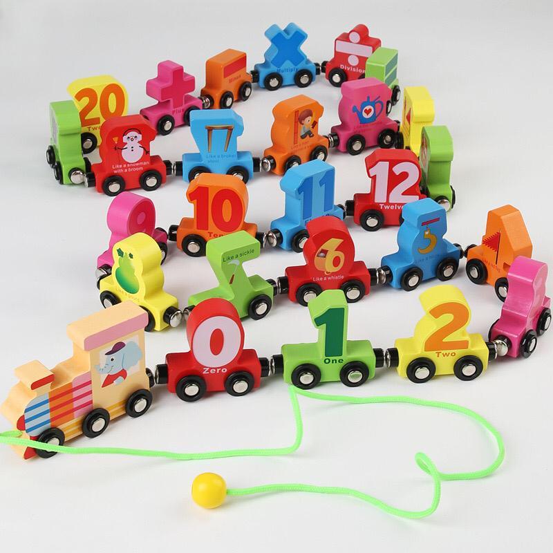 Jual Mainan Kayu Kereta Api Wooden Train Angka 0-20 Magnetik Railways ...