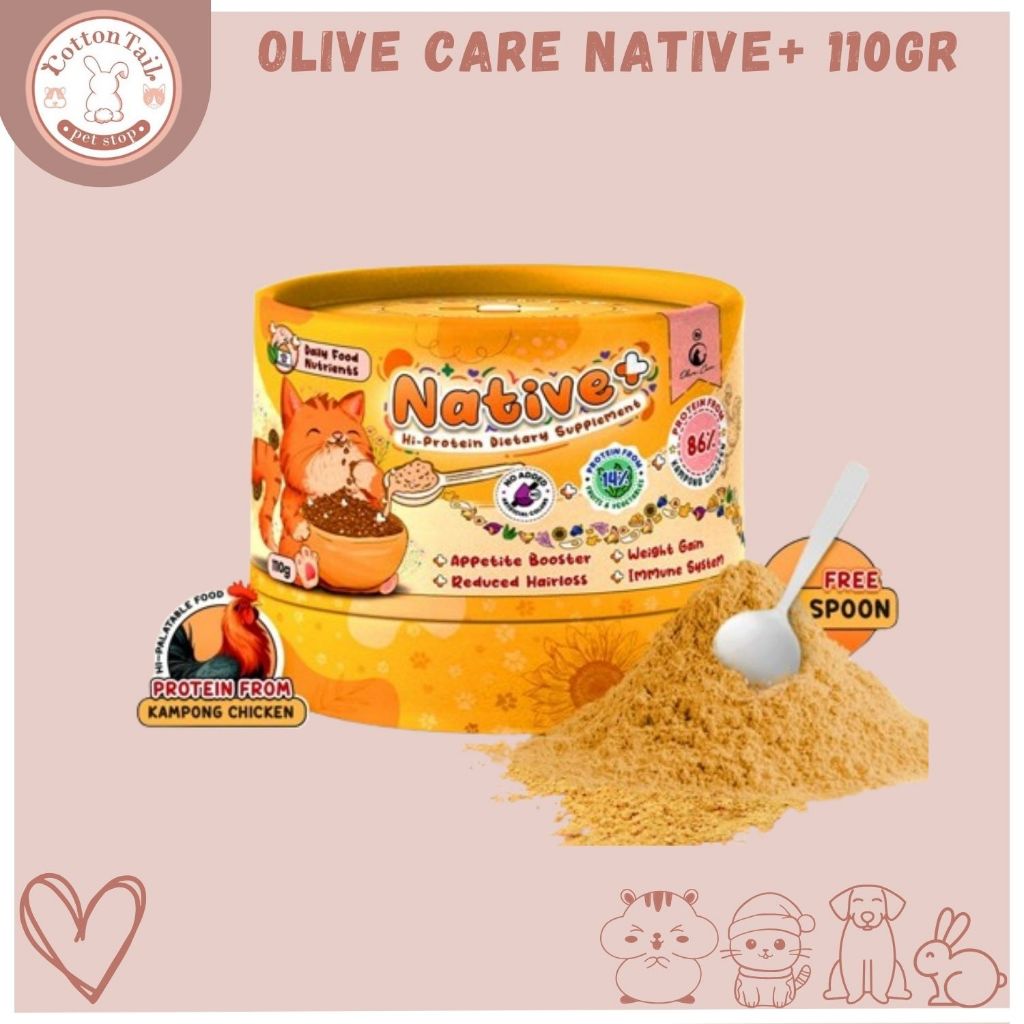 Jual OLIVE CARE NATIVE+ Vitamin Kucing Protein Tinggi 110gr untuk ...