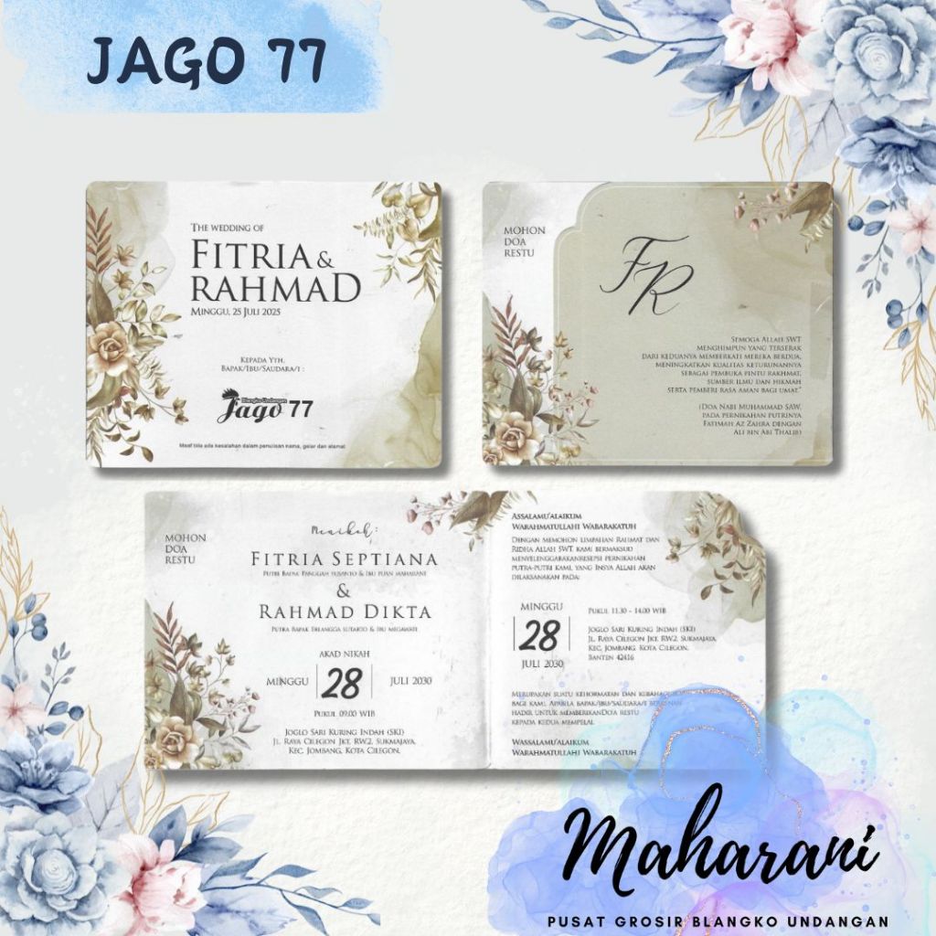 Jual Blangko undangan atau kertas undangan pernikahan merek JAGO 77 ...