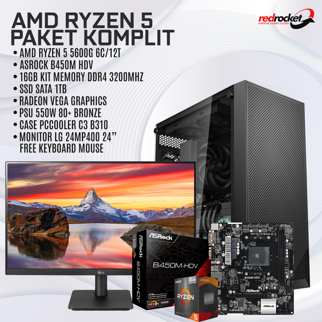 Jual PAKET PC KOMPLIT RYZEN 5 5600G | Shopee Indonesia