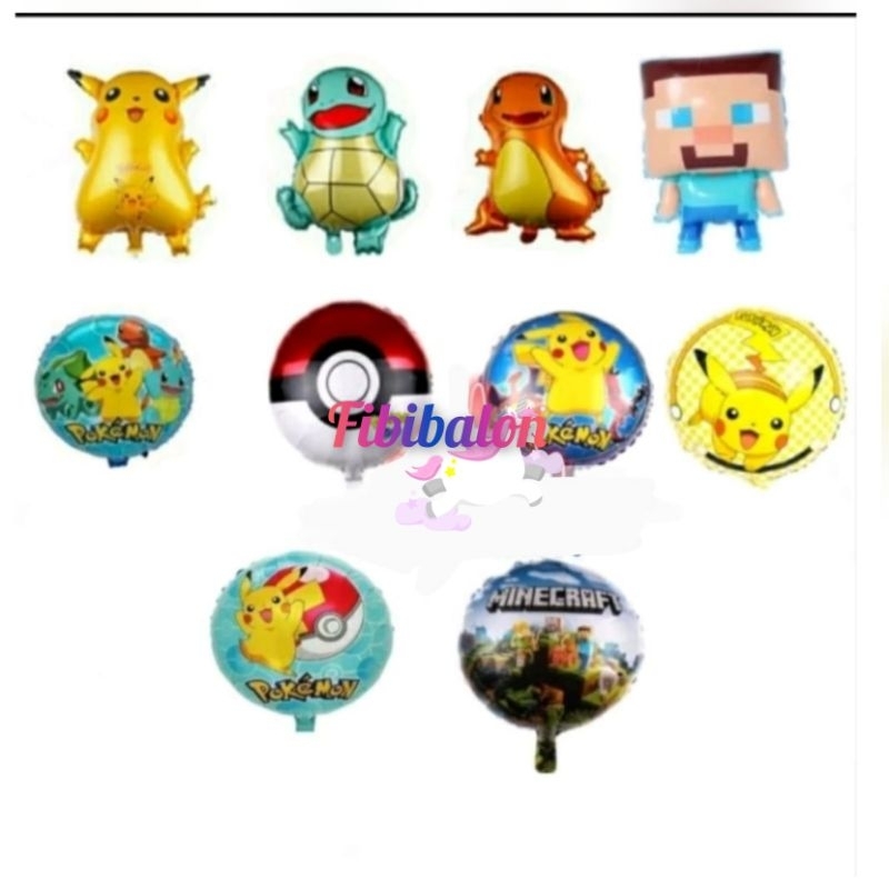 Jual Balon Foil Pokemon/Mine Craft/ Pokemon Kura2/Pikachu | Shopee ...