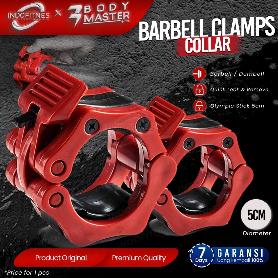 Jual BODYMASTER Barbell Dumbell 5cm Collar Clamp Pengunci Penjepit Bar ...