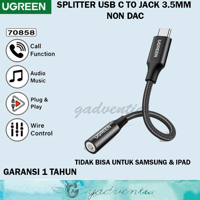 Jual Ugreen Kabel Colokan Converter Male Type C To Aux 3.5mm Female ...