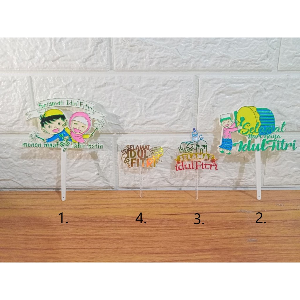 Jual Topper karakter kue tart puding tumpeng tusuk kue topper hari raya ...
