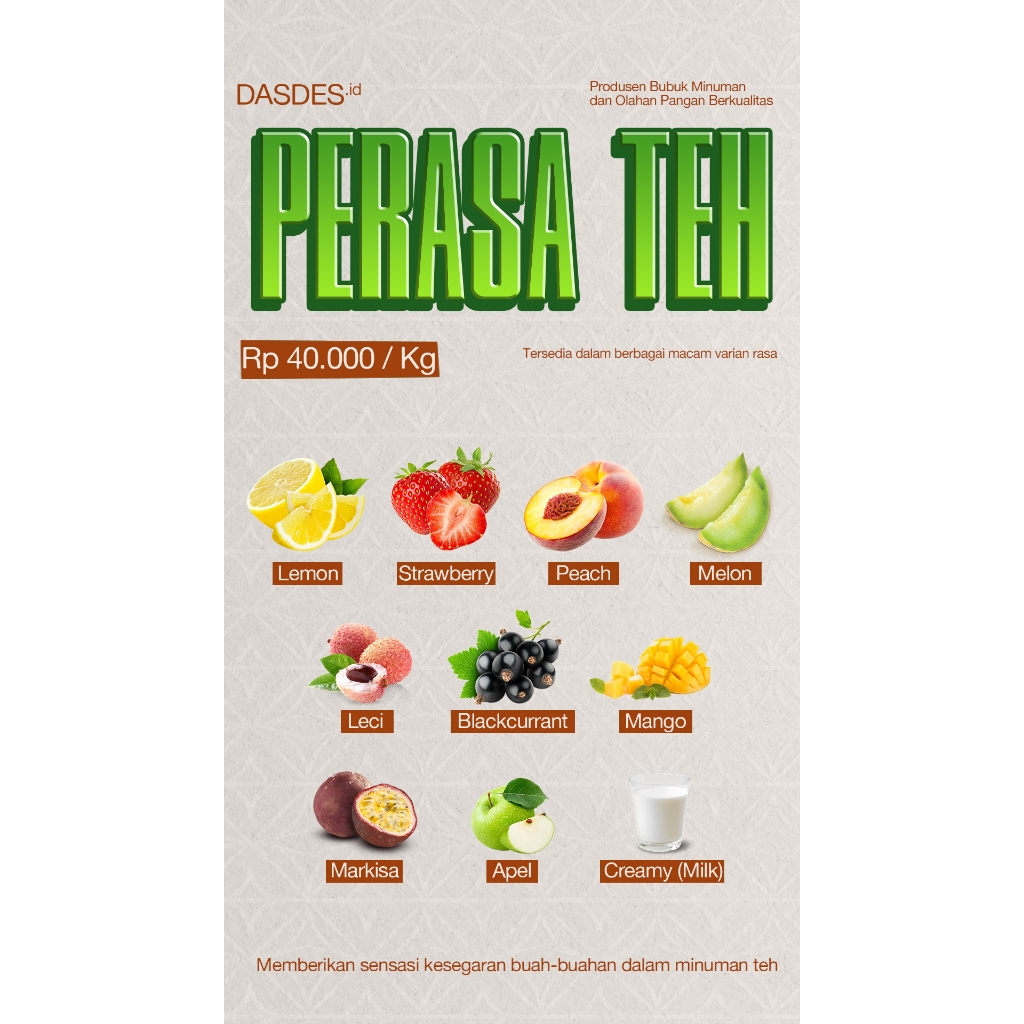 Jual BUBUK PERASA MINUMAN TEH | BUBUK INSTAN | BUBUK DASDES | 1KG ...