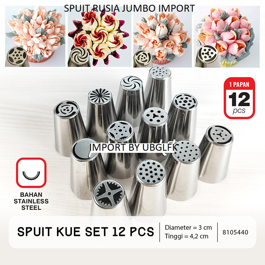 Jual IMPORT PREMIUM NEW SPUIT RUSIA JUMBO SET BUTTERCREAM DEKORASI KUE ...