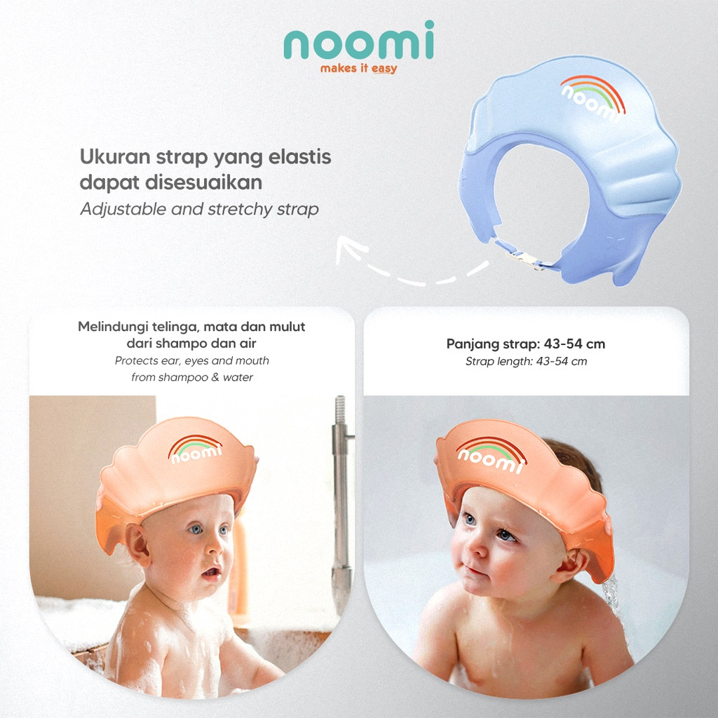 Jual NOOMI SHOWER HAT TOPI MANDI BAYI/ANAK 6M+ | Shopee Indonesia