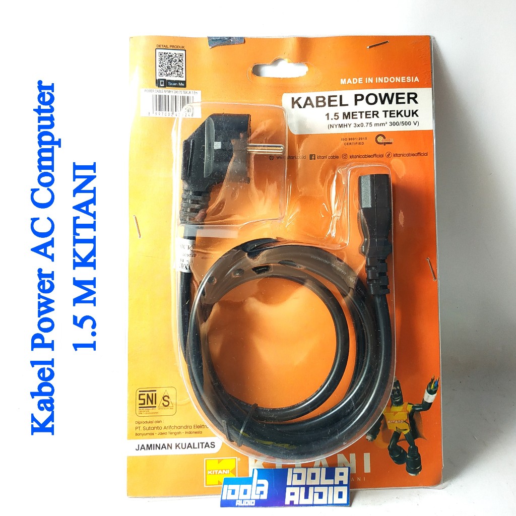 Jual Kabel Power AC Computer 1.5 M KITANI | Kabel Power AC Komputer ...