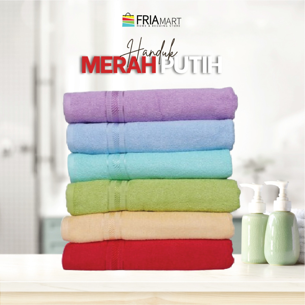 Jual MERAH PUTIH - Handuk MANDI 30x70 SPORT POLOS FRIAmart (GRADE A ...