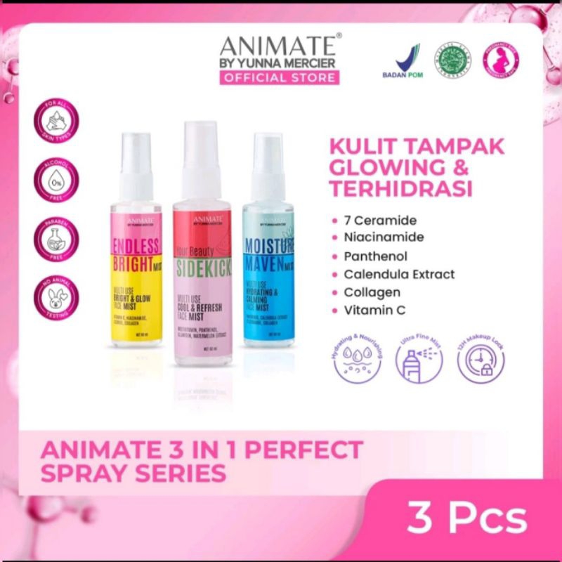 Jual Animate Face Mist Perfect Spray Series 60 ml / Face Mist Perfect Spray Animate | Shopee ...