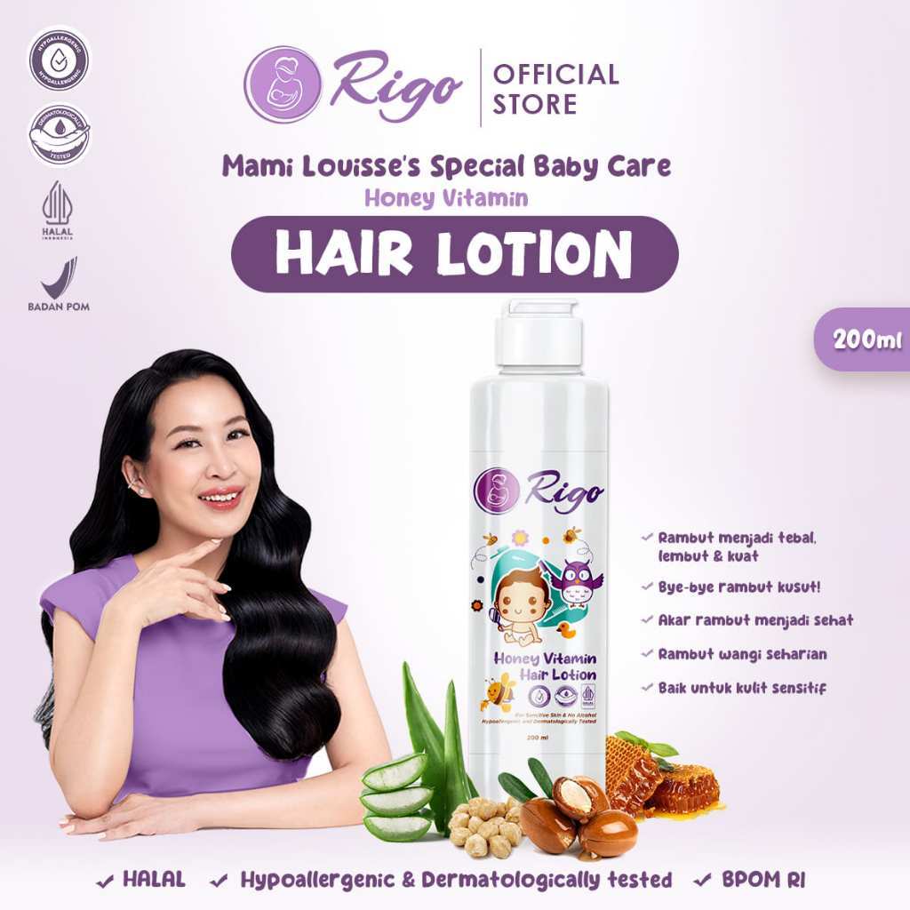 Jual Rigo Honey Vitamin Hair Lotion Baby 200ML | Shopee Indonesia