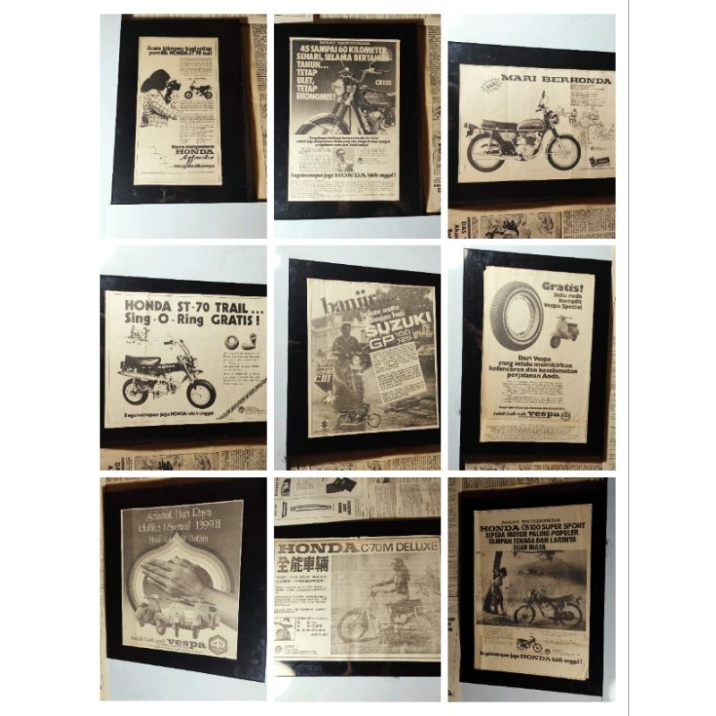 Jual Poster Iklan Motor Jadul Tahun 1970-an Original Helicak-Vespa PTS ...