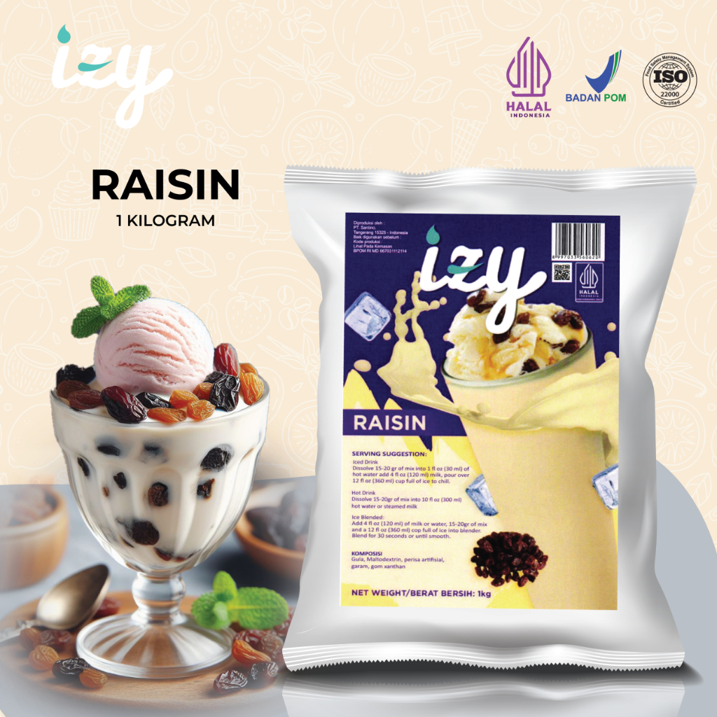 Jual Izy Powder Drink Raisin - Bubuk Minuman Kismis 1 Kg | Shopee Indonesia