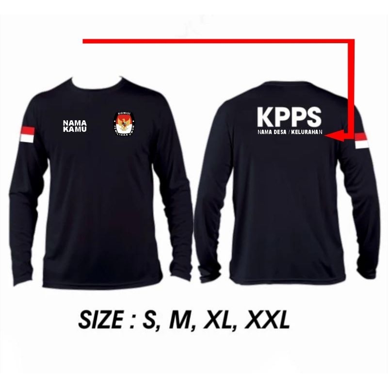 Jual Baju Kaos KPPS/PPS 2024 Lengan Panjang Pendek Free dsain nama dan ...