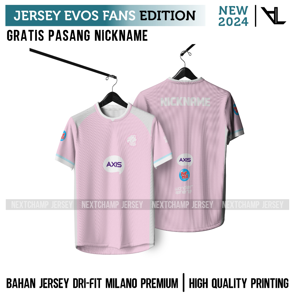 Jual Baju Jersey EVOS Glory Pink premium terbaru 2024 eksklusif gratis ...
