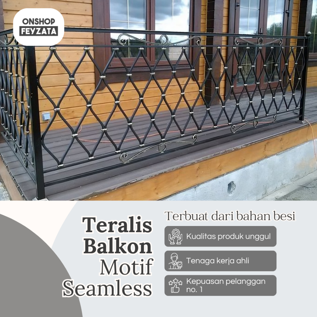 Jual Railing Teralis Balkon Besi Tempa Motif Seamless Desain Klasik ...