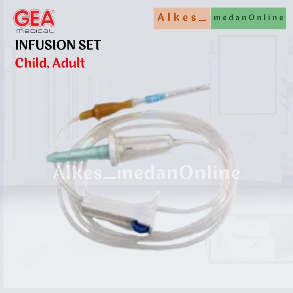 Jual Infusion Set Adult/Child Gea || Selang Infus || Selang Cairan ...