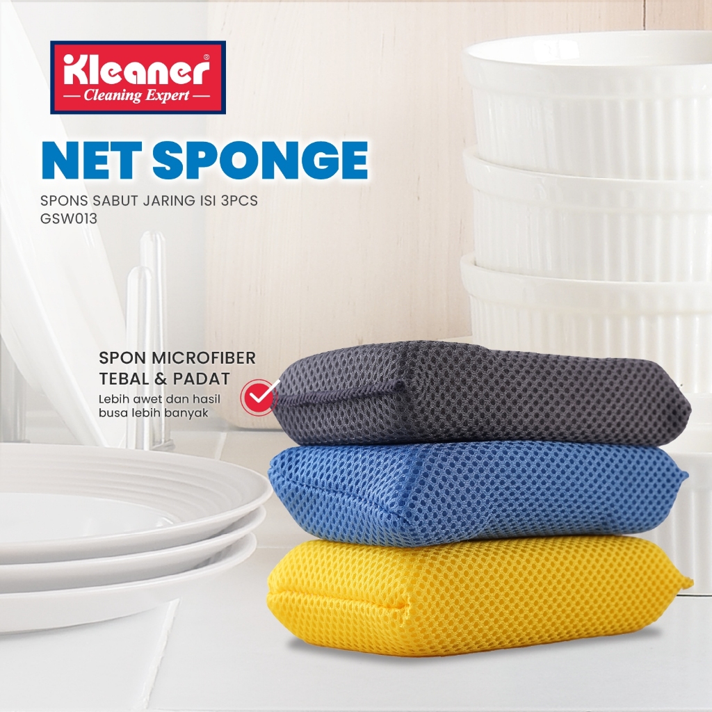 Jual Kleaner Spon / Spons / Busa / Sponge / Sabut Jaring Microfiber ( 3 ...