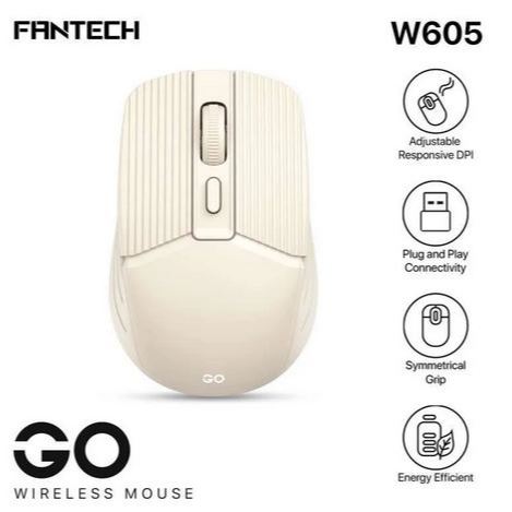 Jual Mouse Fantech W605 Wireless GO - BEIGE | Shopee Indonesia