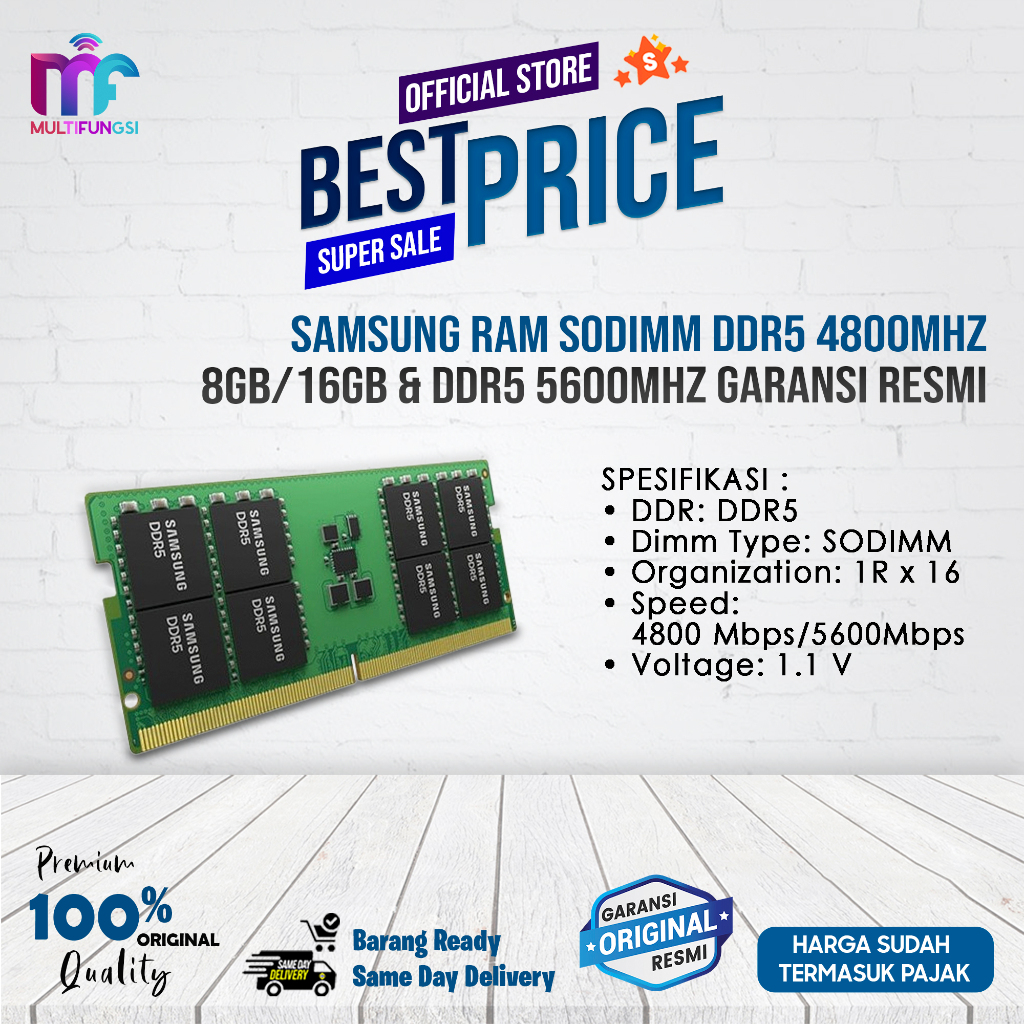 Jual Samsung RAM Sodimm DDR5 4800MHz 8GB/16GB & DDR5 5600MHz Garansi Resmi | Shopee Indonesia