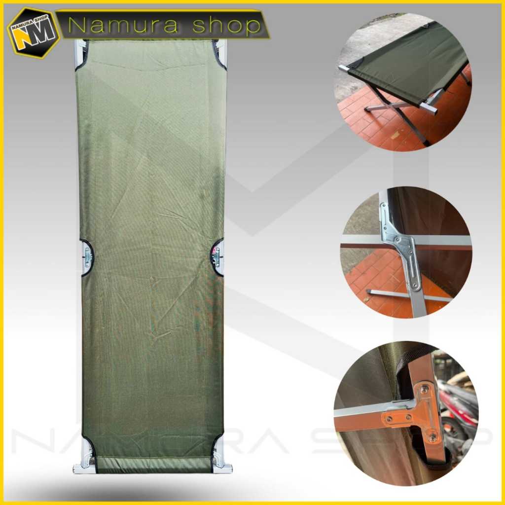Jual Velbed hijau army import tempat tidur army bahan oxford cordura ...